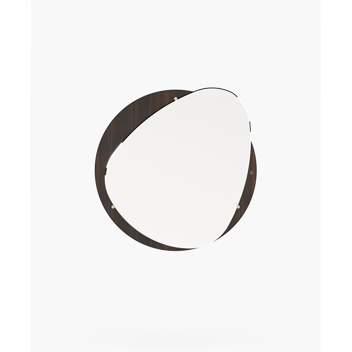 Frank Mirror: Round Wall Mirror with Wooden Frame - Laskasas