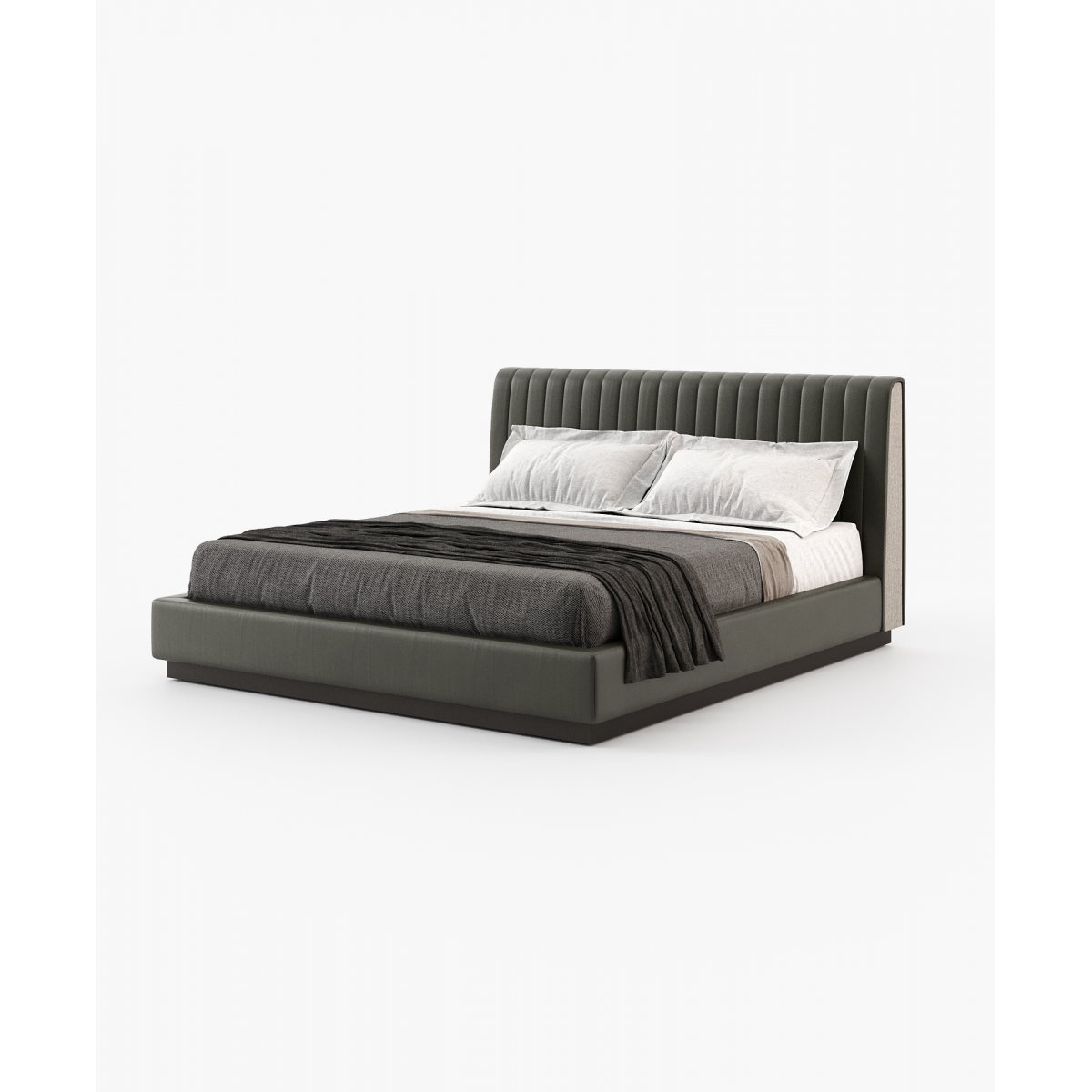Harry Bed: Fluted Headboard with Timeless Elegance - Laskasas