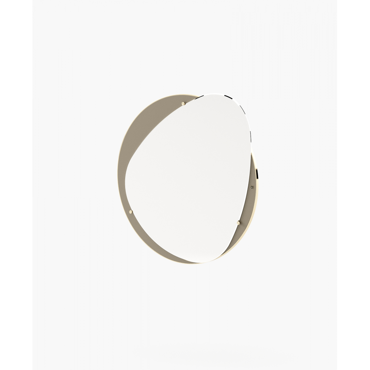 Frank Mirror: Round Wall Mirror with Wooden Frame - Laskasas