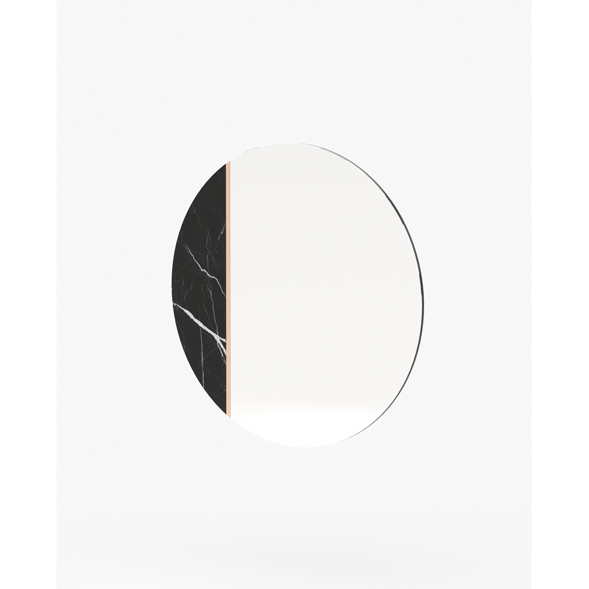 Rosane Mirror: Marble & Metal Circular Mirror - Laskasas
